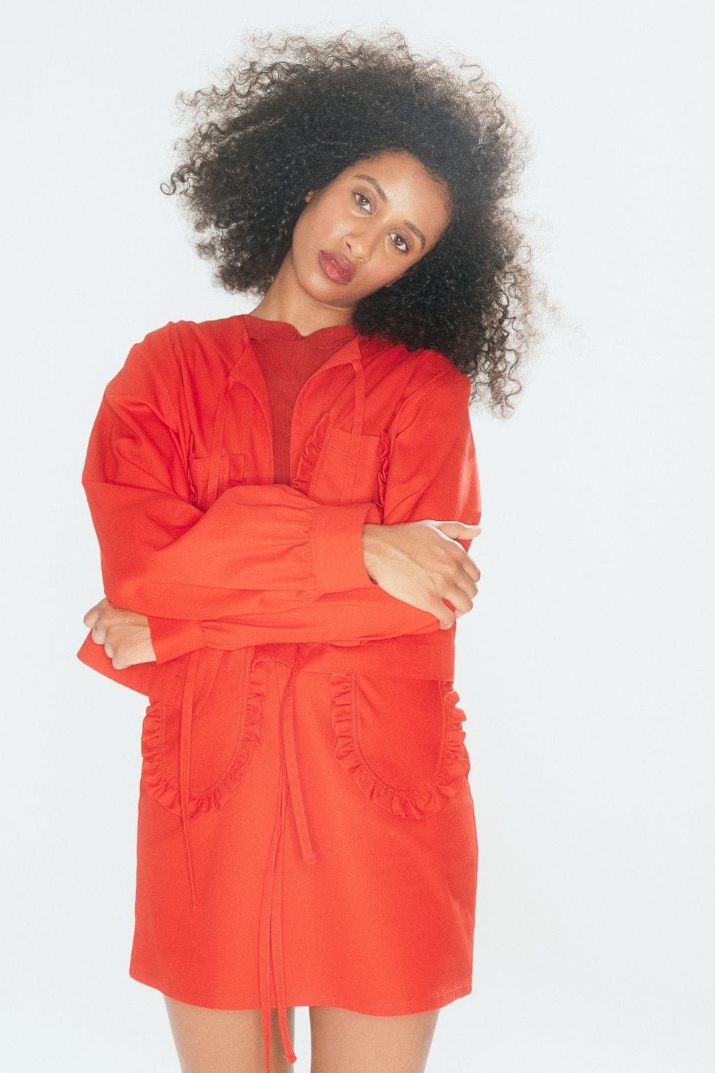 Sample Tate Skirt Red Twill | Eliza Faulkner Designs Inc.